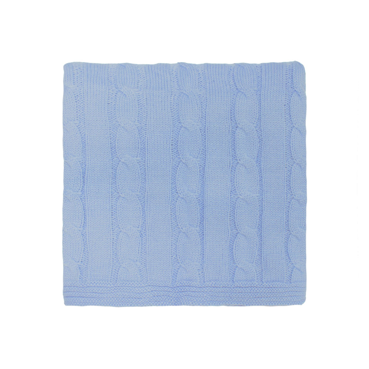 Manta Tejida (Patrón Trenzado) | Sky Blue – Moggy